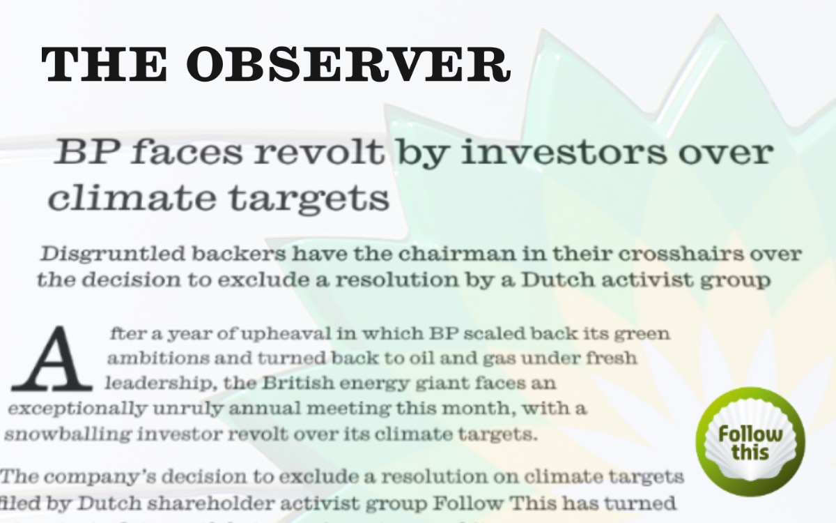 Shareholder rebellion of 24% votes against re-election of BP’s chair ...
